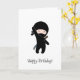 Tiny Happy Ninja Birthday Card | Zazzle