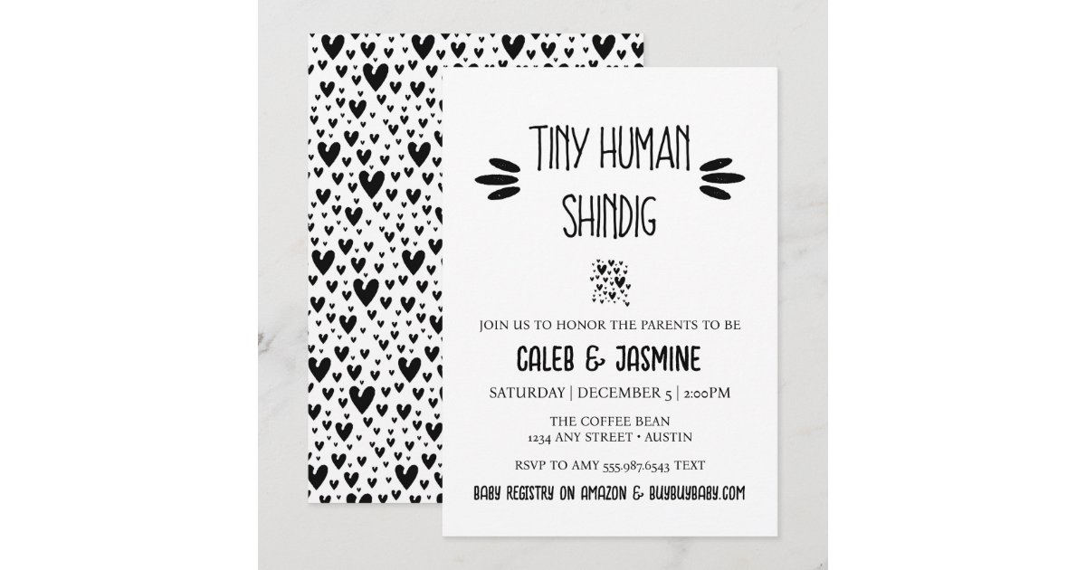 Tiny Human Shindig Baby Shower Invitation | Zazzle