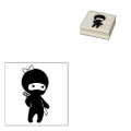 Tiny Ninja Girl Rubber Stamp | Zazzle