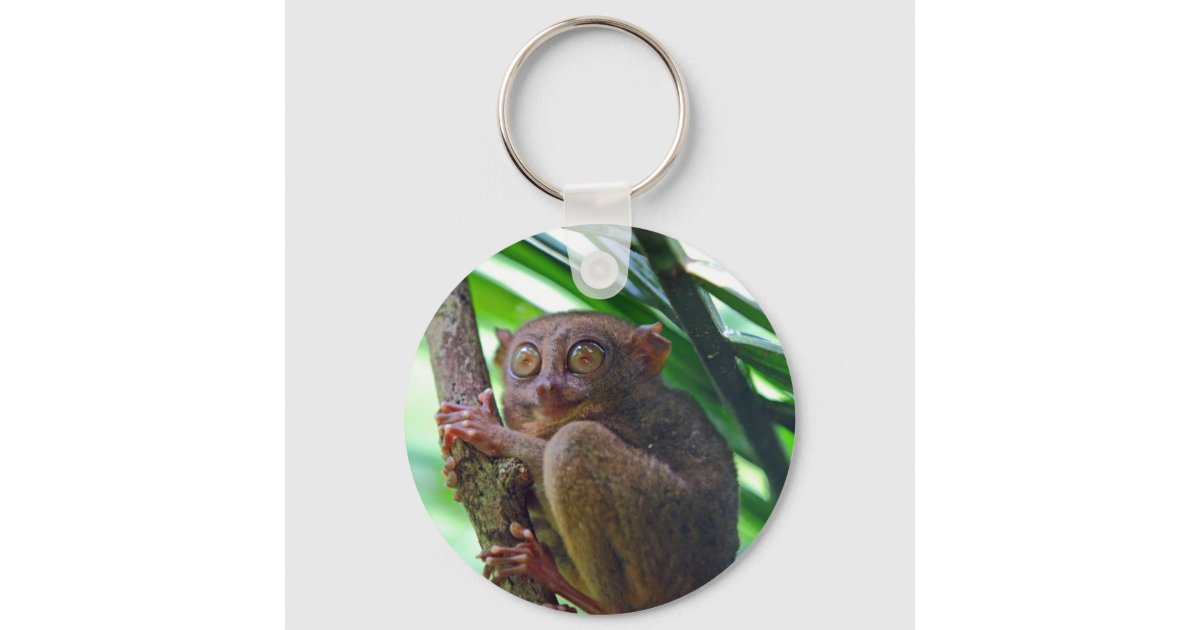 Tiny Philippine tarsier Keychain | Zazzle