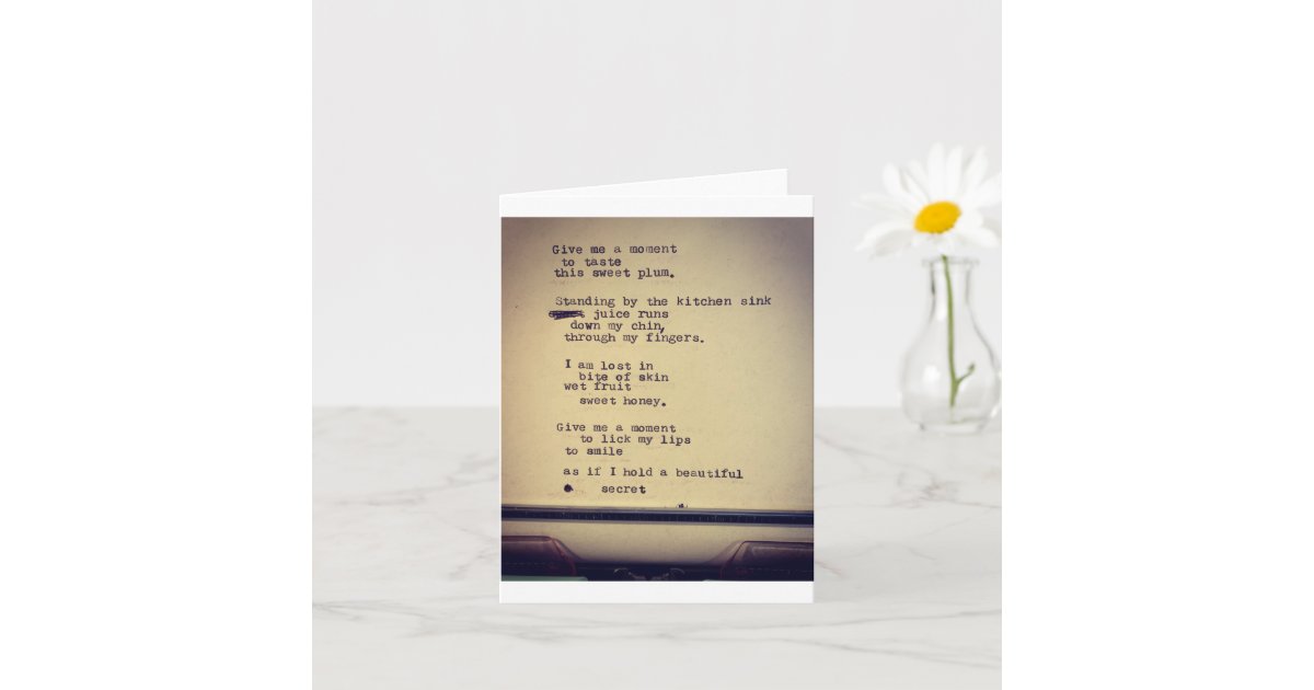tiny poem card | Zazzle