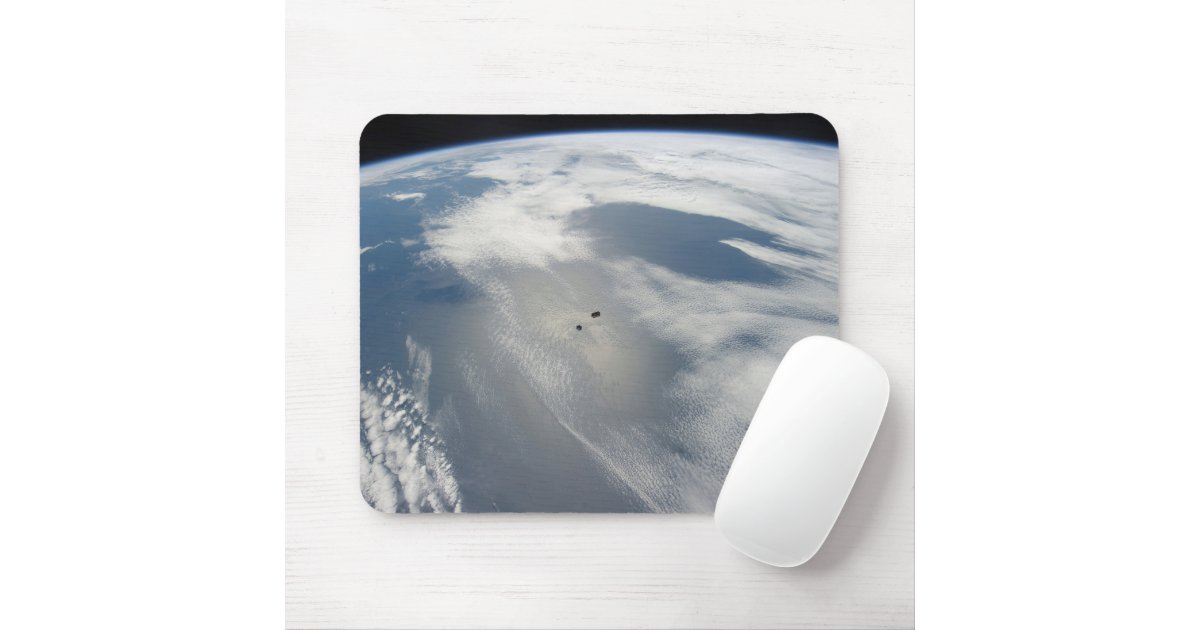 Tiny Satellites Orbit Above A Part Of Earth. Mouse Pad | Zazzle