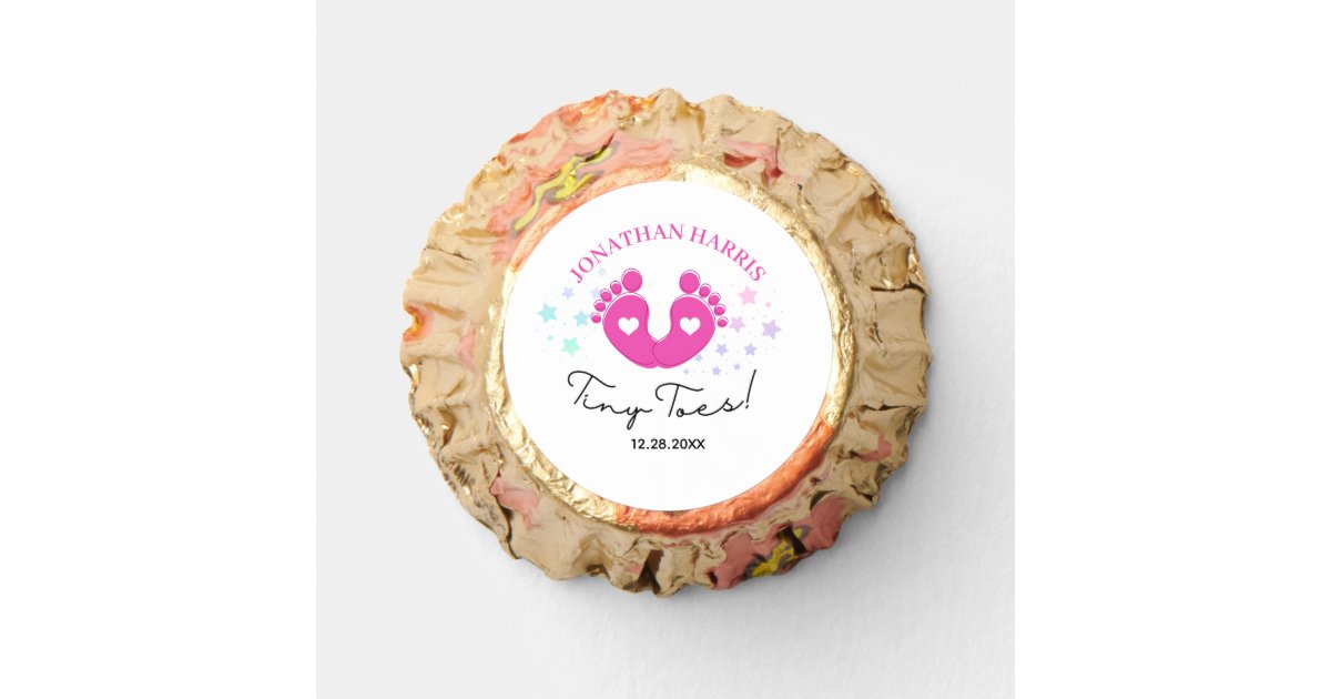 Tiny Toes Baby Shower Reese's Peanut Butter Cups | Zazzle