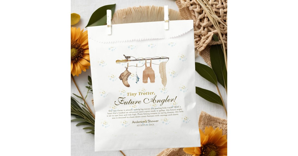 Tiny Trotter Future Angler Fishing Baby Shower Favor Bag | Zazzle