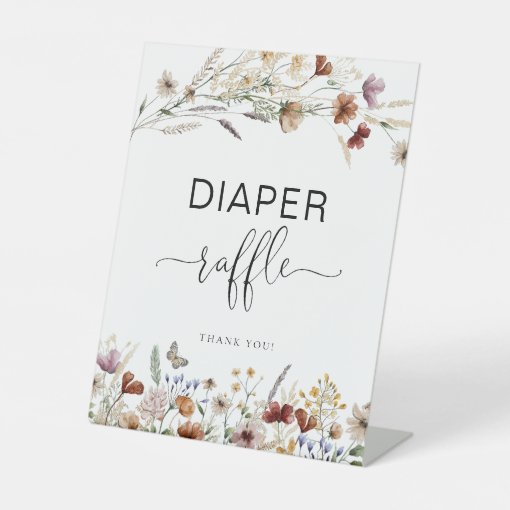 Tiny Wildflower Diaper Raffle Sign | Zazzle