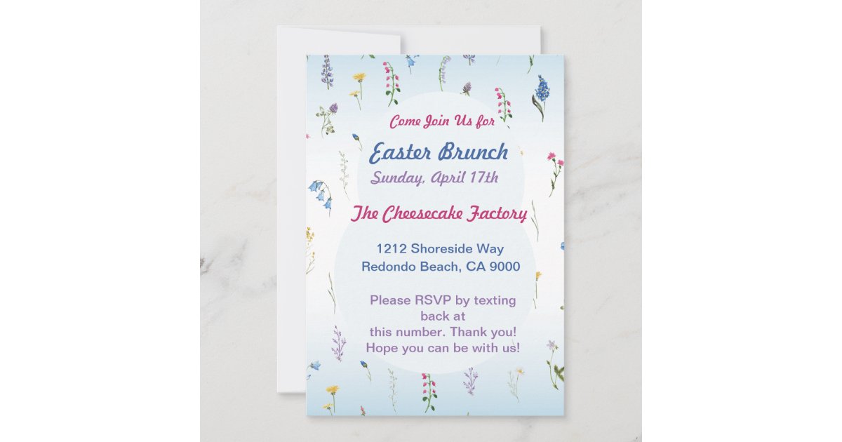 Tiny Wildflower Easter E-Vite – Customizable Invit Invitation | Zazzle