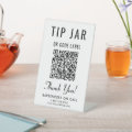 Tip Jar QR Code Tabletop Pedestal Sign | Zazzle