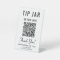 Tip Jar QR Code Tabletop Pedestal Sign | Zazzle