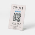 Tip Jar Venmo QR Code Pink Pedestal Sign | Zazzle
