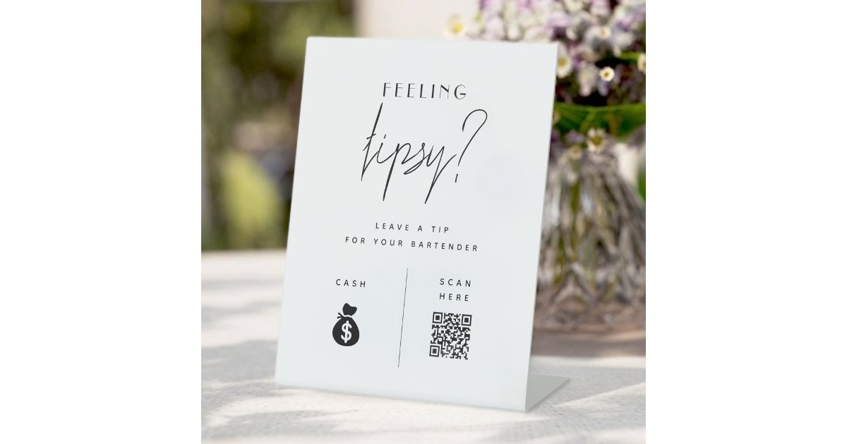 Tip Your Bartender QR Code Sign | Zazzle