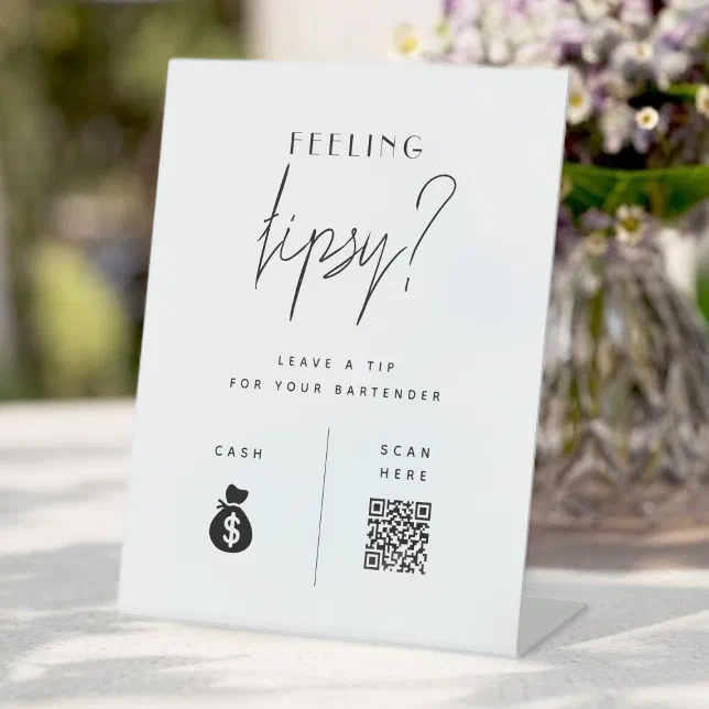 Tip Your Bartender QR Code Sign | Zazzle