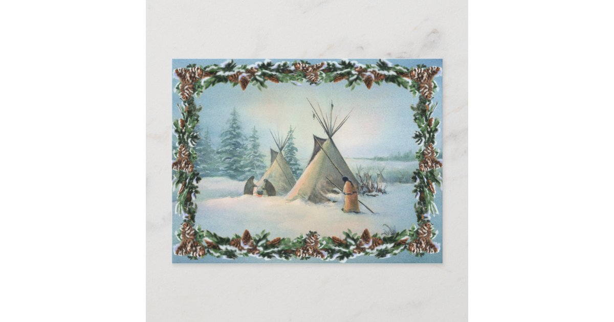 TIPI CAMP SQUAW by SHARON SHARPE Postcard | Zazzle