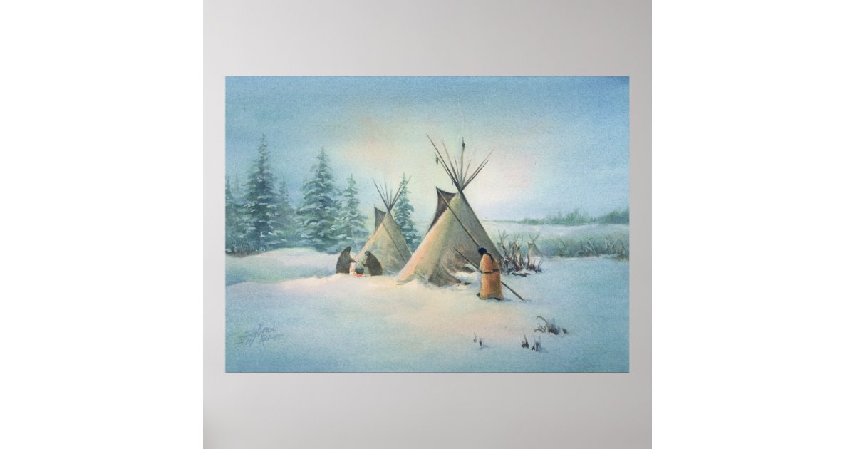 TIPI CAMP SQUAW by SHARON SHARPE Poster | Zazzle
