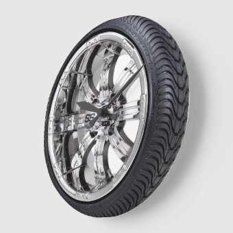 tire and rim large clock | Zazzle