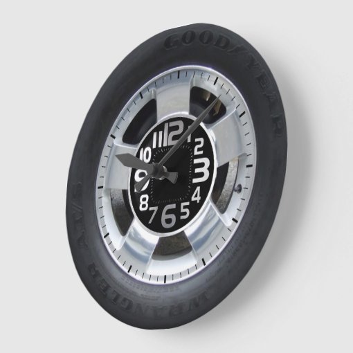 tire and rim wall clock | Zazzle