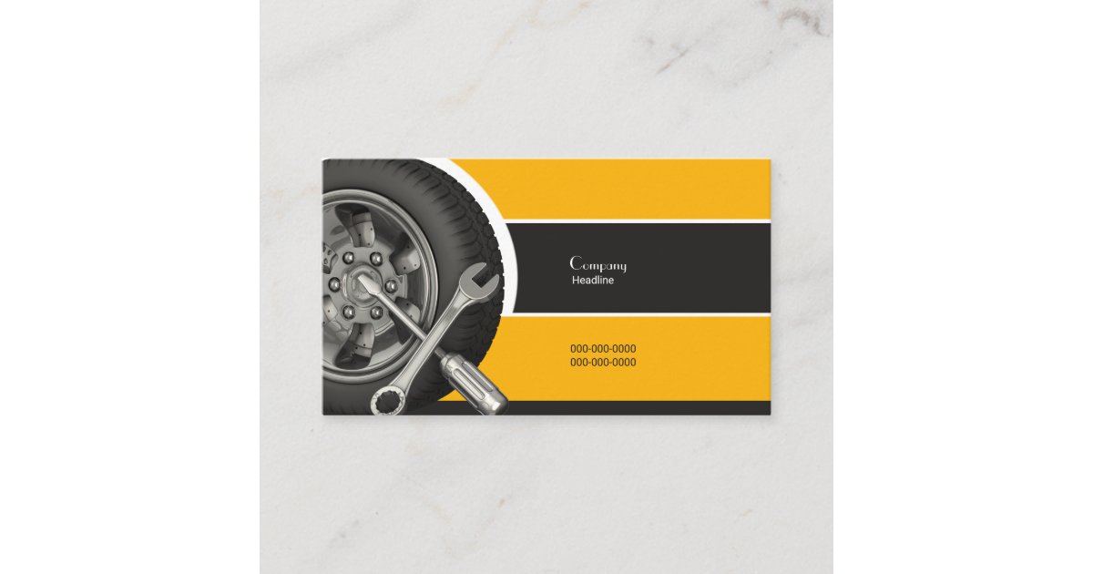 Tire Repair Business Card | Zazzle