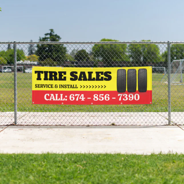 Tire Services Sales Custom Banner | Zazzle