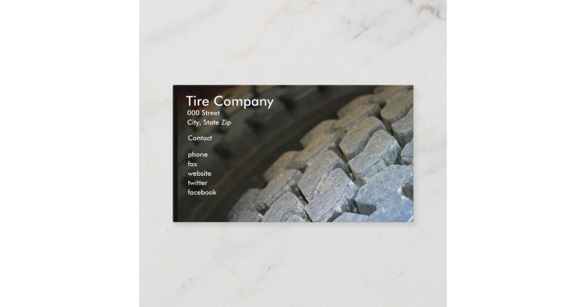 Tire Surface Business Card | Zazzle