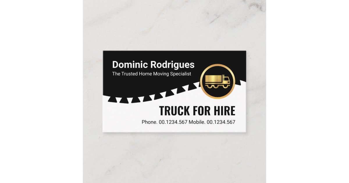 Tire Tread Layer Moving Truck Business Card | Zazzle