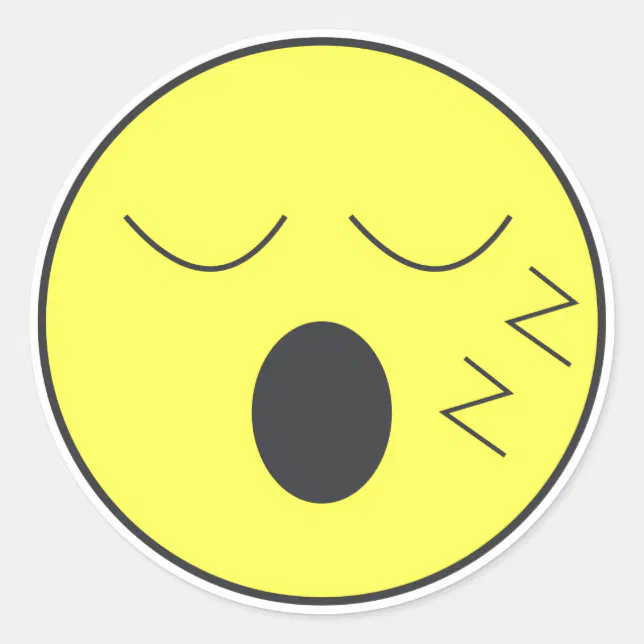 Tired Face Emoticon Mood Classic Round Sticker | Zazzle
