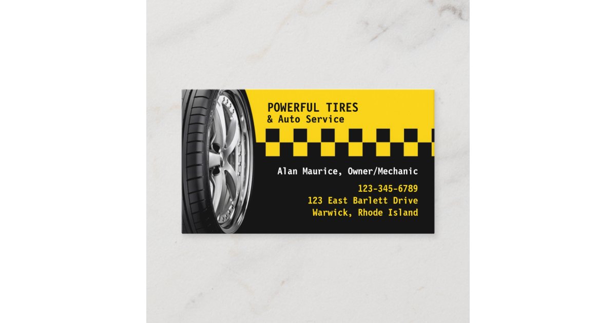Tires Auto Repair Business Card | Zazzle