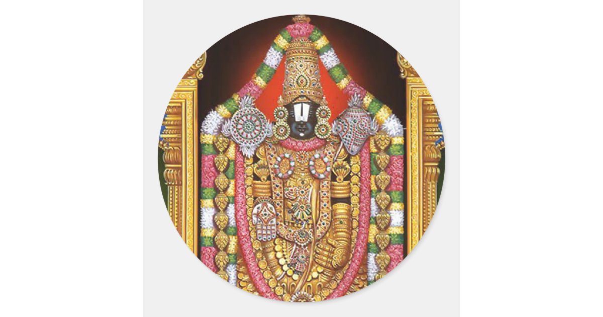 Tirupati Balaji Classic Round Sticker | Zazzle