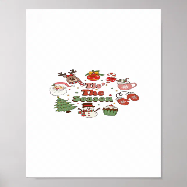 Tis The Season Christmas Acrylic Block Poster | Zazzle