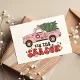 Tis The Season Pink Retro Illustrated Christmas Card | Zazzle