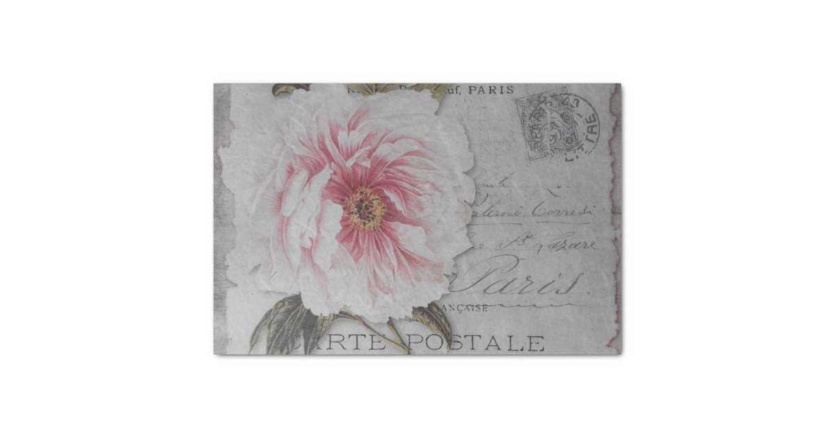 Tissue Paper Decoupage - French Shabby Chic Floral | Zazzle