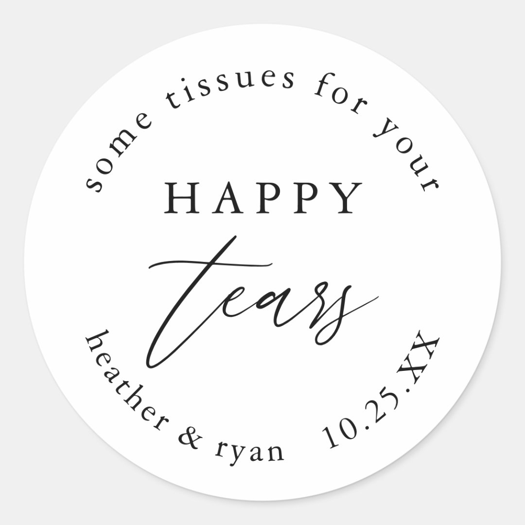 Tissues for your Happy Tears Wedding Tissues Favor Classic Round ...