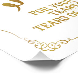 tissues wedding sign gold sign | Zazzle