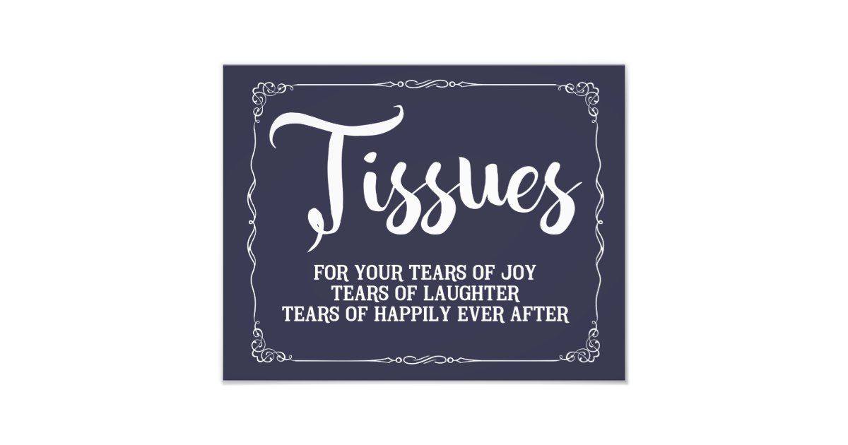 tissues wedding sign Navy nautical wedding | Zazzle