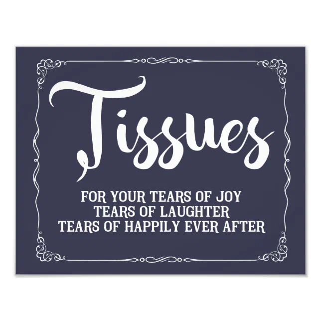 tissues wedding sign Navy nautical wedding | Zazzle
