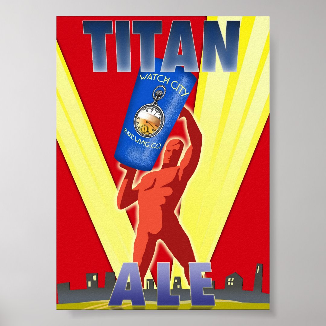 Titan Ale Art Deco Beer Poster | Zazzle