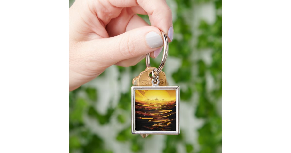 Titan largest moon of Planet Saturn Keychain | Zazzle