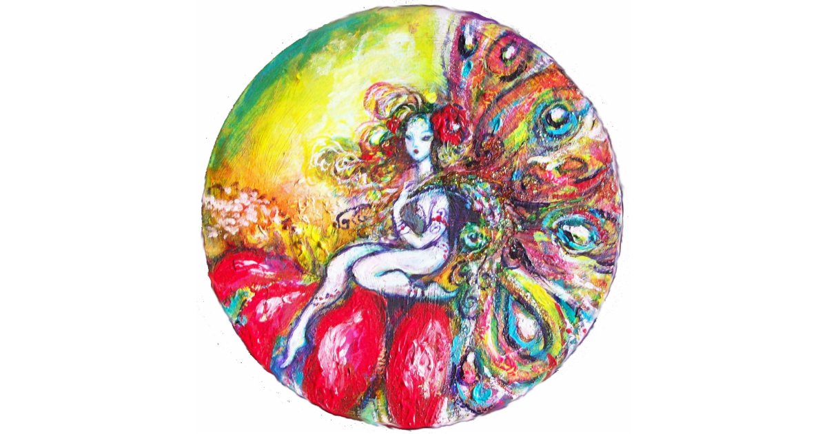 TITANIA SITTING ON A RED FLOWER CUTOUT | Zazzle