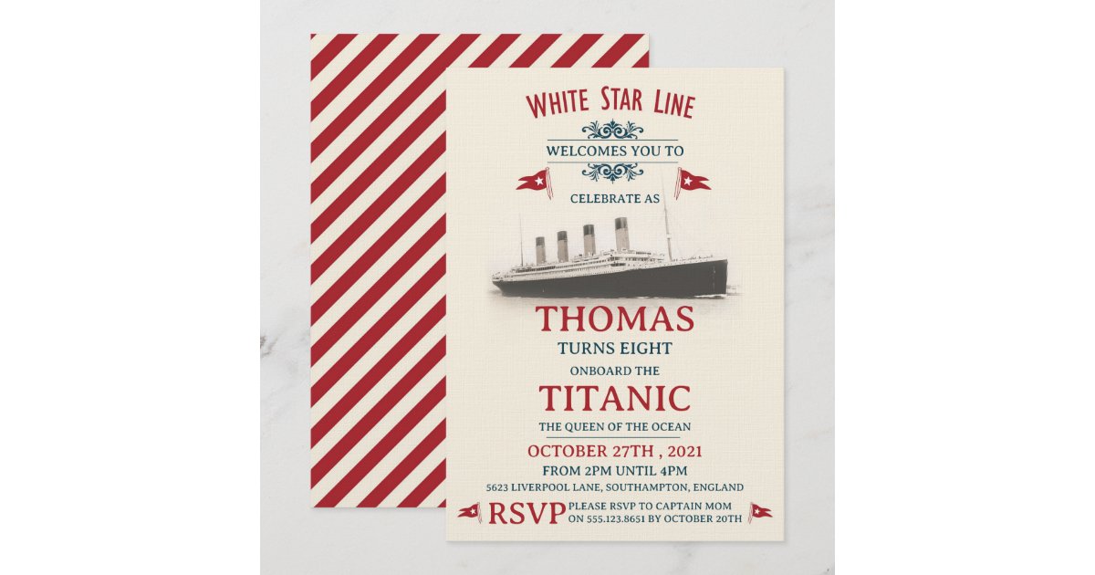 Titanic Birthday Party Invitation | Zazzle