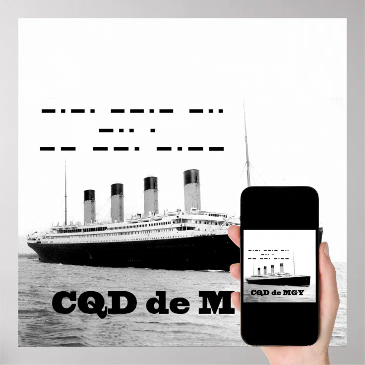 Titanic CQD de MGY Wireless Distress Signal Poster | Zazzle