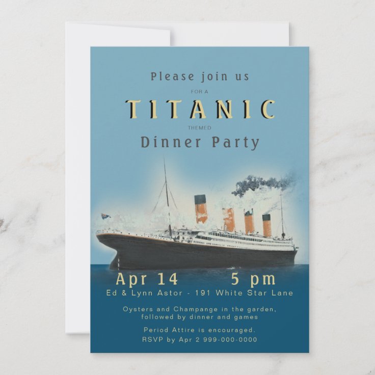 Titanic Dinner Party Invitation | Zazzle