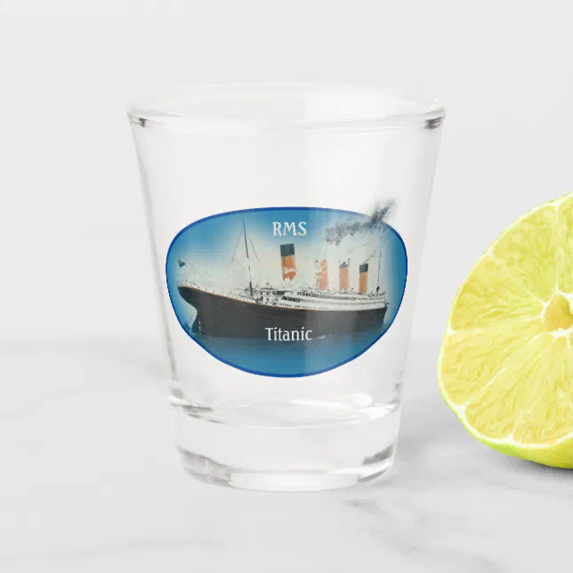 Titanic Maritime Blue White Star Line Ship Shot Glass | Zazzle