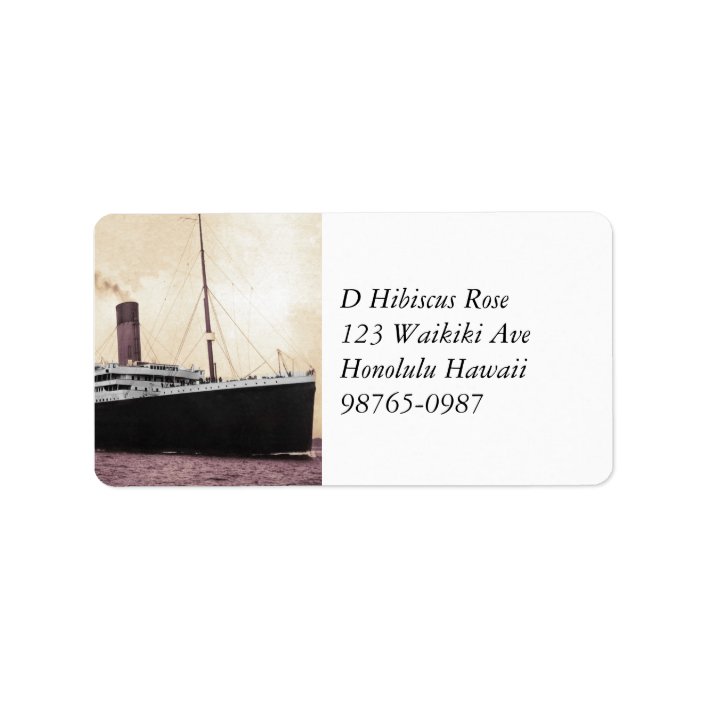 Titanic on Her Maiden Voyage Label | Zazzle.com