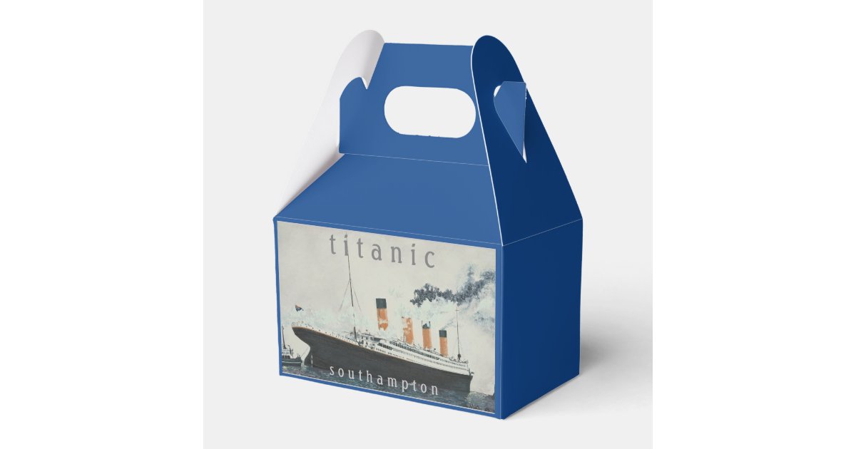 TITANIC Party Blue Vintage White Star Line Ship Favor Boxes | Zazzle