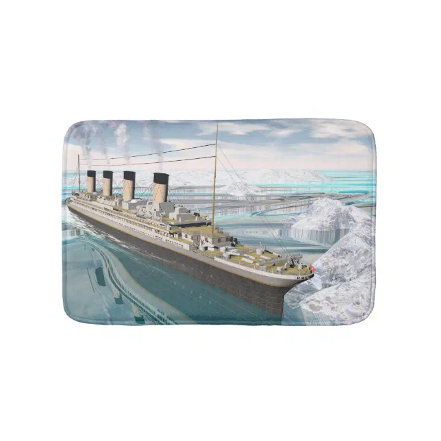 Titanic ship - 3D render Bath Mat | Zazzle
