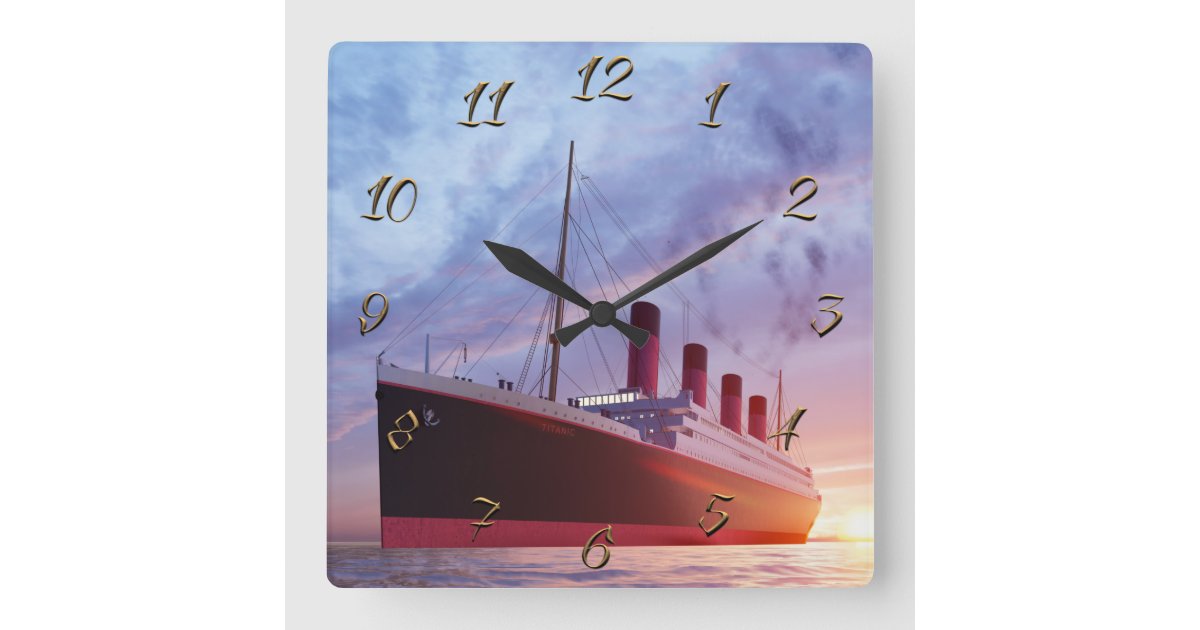 Titanic Square Wall Clock | Zazzle