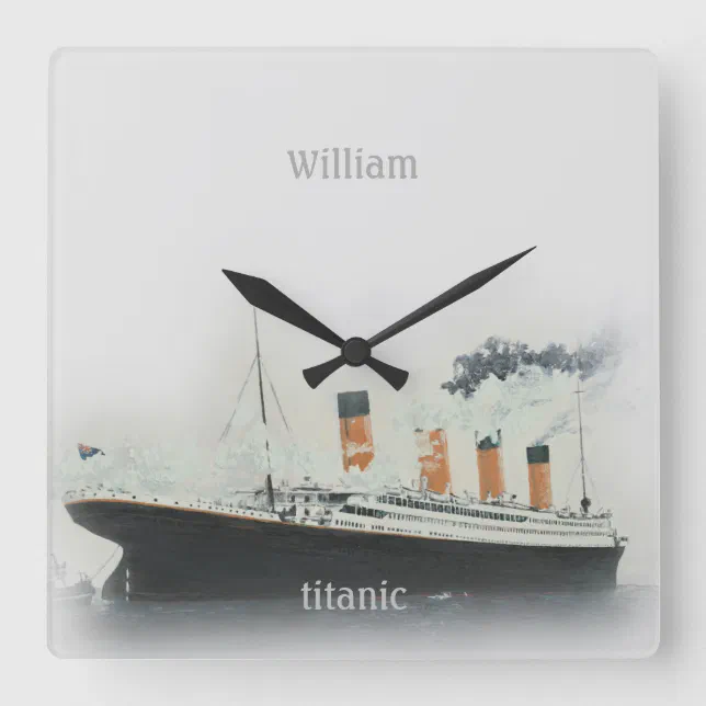 Titanic Vintage Iceberg Gray White Star Line Ship Square Wall Clock ...