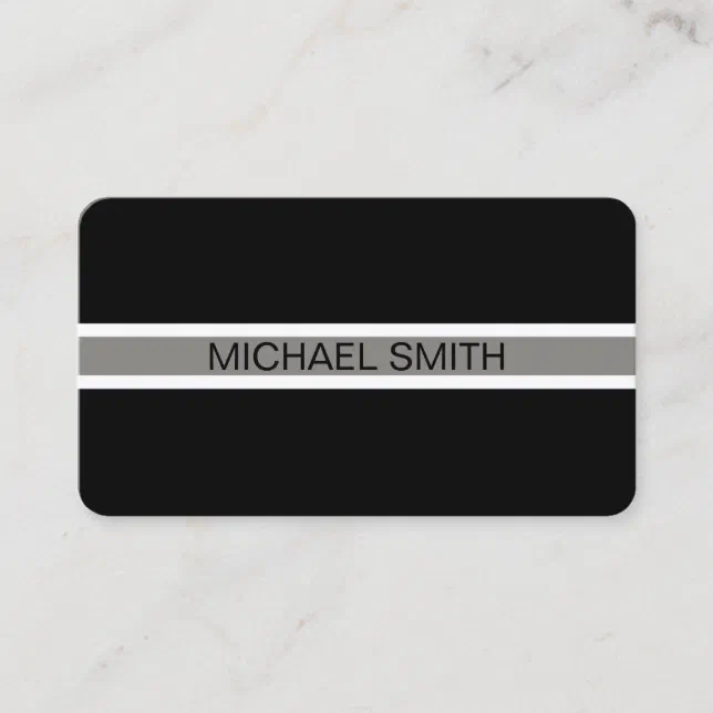 Titanium Black Professional Elegant Modern Business Card | Zazzle