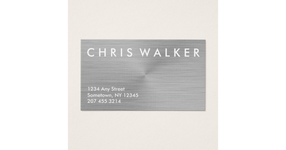 Titanium brushed metal texture business cards | Zazzle.com