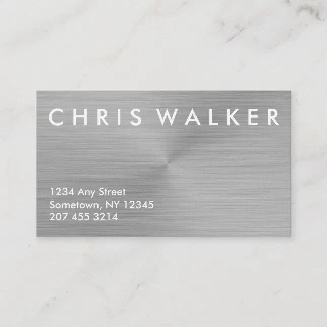 Titanium brushed metal texture business cards | Zazzle