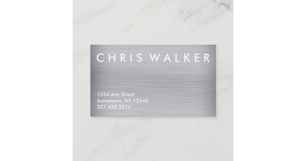 Titanium metal texture professional business cards | Zazzle