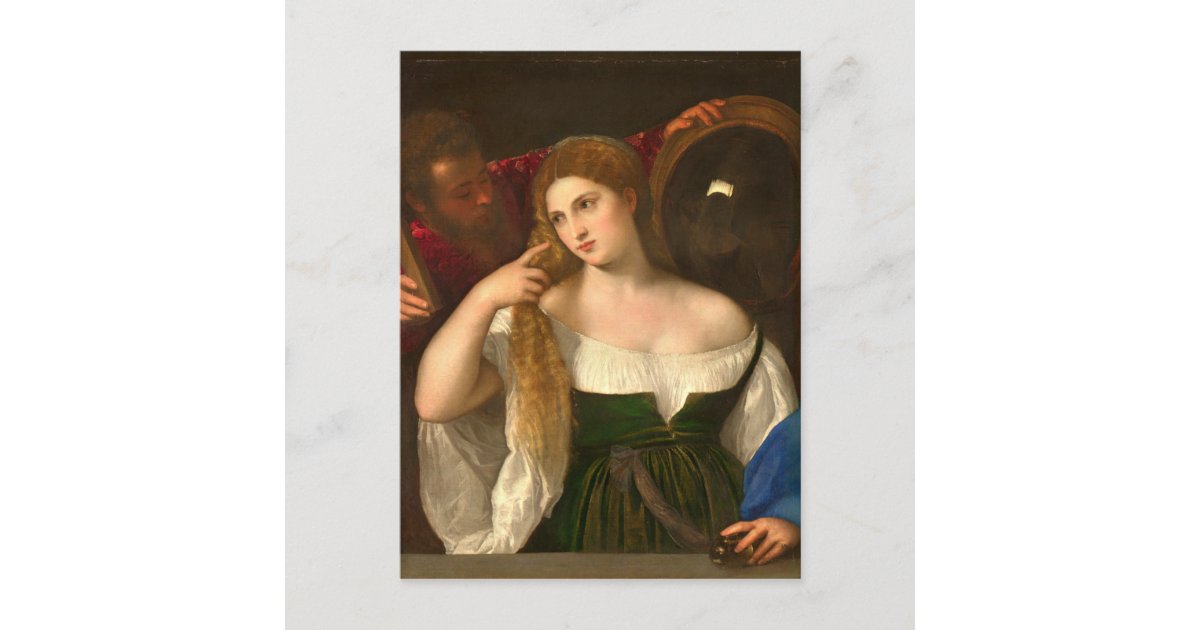 Titian - Women With A Mirror Postcard | Zazzle